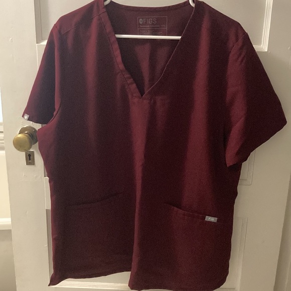 Figs | Tops | Maroon Figs Scrub Top Xxl | Poshmark
